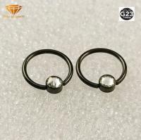 China Body Jewelry Grade 23 Titanium Gemstone Black Plated Captive Ring Tp1961b for sale