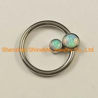 China High Quality Fashion jewelry Silver Body Jewelry Stainless Steel Piercing G23 Titanium Body Piercing with Opal Cbr Tpn027 for sale