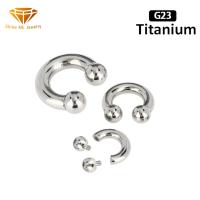 China ASTM F136 G23 Titanium Big Sizes Internal Thread Horseshoe C Shape Ring Piercing Jewelry Tp1902ib for sale