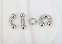 China Hot Sales Big Sizes Internal Thread Curved Barbell with Balls Piercing Titanium Body Eyebrow Simple Jewelry Tp1903ib for sale