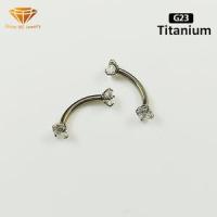 China Wholesale European and American Popular Fashion Double-Headed 3mm Zircon Eyebrow Nails Surgical Steel G23 Titanium Piercing for sale