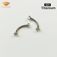 China Wholesale European and American Popular Fashion Double-Headed 3mm Zircon Eyebrow Nails Surgical Steel G23 Titanium Piercing for sale