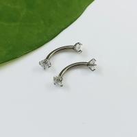 China Wholesale European and American Popular Fashion Double-Headed 3mm Zircon Eyebrow Nails Surgical Steel G23 Titanium Piercing for sale