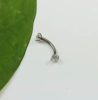 China Wholesale European and American Popular Fashion Double-Headed 3mm Zircon Eyebrow Nails Surgical Steel G23 Titanium Piercing for sale