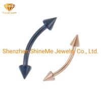 China High Quality Silver Jewelry G23 Titanium Piercings Hot Selling Eyebrow Nail Titanium Body Piercing Jewelry Cone Banana Pole Eyebrow Jewelry Tp1986 for sale