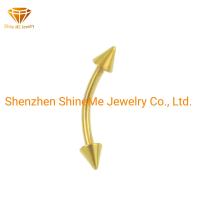 China High Quality Silver Jewelry G23 Titanium Piercings Hot Selling Eyebrow Nail Titanium Body Piercing Jewelry Cone Banana Pole Eyebrow Jewelry Tp1986 for sale