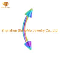 China High Quality Silver Jewelry G23 Titanium Piercings Hot Selling Eyebrow Nail Titanium Body Piercing Jewelry Cone Banana Pole Eyebrow Jewelry Tp1986 for sale