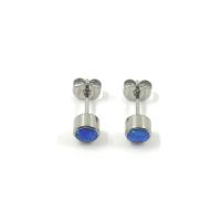 China Earring Piercing Jewelry ASTM F136 Titanium Earrings Rounded Cubic Zircon Opal Top with Butterfly Tper55ob for sale