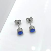 China Earring Piercing Jewelry ASTM F136 Titanium Earrings Rounded Cubic Zircon Opal Top with Butterfly Tper55ob for sale