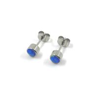 China Earring Piercing Jewelry ASTM F136 Titanium Earrings Rounded Cubic Zircon Opal Top with Butterfly Tper55ob for sale