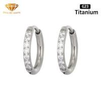 China Fashion G23 ASTM F136 Titanium CZ Segment Ring High Polished Earring Body Piercing Jewelry Nose Ring Tper98 for sale