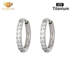 China Fashion G23 ASTM F136 Titanium CZ Segment Ring High Polished Earring Body Piercing Jewelry Nose Ring Tper98 for sale