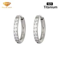 China Fashion G23 ASTM F136 Titanium CZ Segment Ring High Polished Earring Body Piercing Jewelry Nose Ring Tper98 for sale