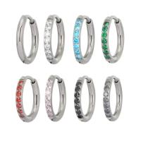China Fashion G23 ASTM F136 Titanium CZ Segment Ring High Polished Earring Body Piercing Jewelry Nose Ring Tper98 for sale