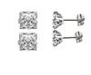China Body Piercing Jewelry ASTM F136 Titanium Clear Geometric Zircon Buttfly Button Earrings Studs Earring for Women Tper12 for sale