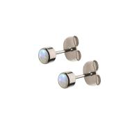 China Body Piercing Jewelry Back Clip Studs Earring Piercing Jewelry ASTM F136 Titanium Rounded Cubic Zircon/Opal Top with Butterfly Tper055 for sale