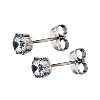 China Body Piercing Jewelry Back Clip Studs Earring Piercing Jewelry ASTM F136 Titanium Rounded Cubic Zircon/Opal Top with Butterfly Tper055 for sale