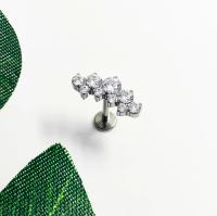 China ASTM F136 Titanium 9 CZ Top Internally Threaded Labret Women Piercing Studs Body Piercing Sm0538 for sale