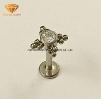 China Fashion Jewelry Top Quality ASTM F136 Titanium G23 Solid Titanium Piercing Stones Belly Lip Studs Tpn021 for sale