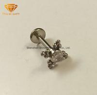 China Fashion Jewelry Top Quality ASTM F136 Titanium G23 Solid Titanium Piercing Stones Belly Lip Studs Tpn021 for sale