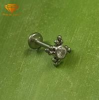 China Fashion Jewelry Top Quality ASTM F136 Titanium G23 Solid Titanium Piercing Stones Belly Lip Studs Tpn021 for sale