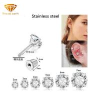 China Stainless Steel Earring Piercing Jewelry for Men and Women Anti Allergic Small Ear Bone Nail Zircon Earring Ssp6042 for sale