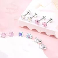 China Stainless Steel Earring Piercing Jewelry for Men and Women Anti Allergic Small Ear Bone Nail Zircon Earring Ssp6042 for sale