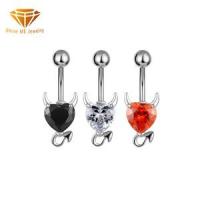 China Fashion Accessories Zircon Devil Heart Shaped Belly Ring Piercing Jewelry Q01591 for sale