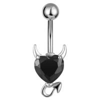 China Fashion Accessories Zircon Devil Heart Shaped Belly Ring Piercing Jewelry Q01591 for sale