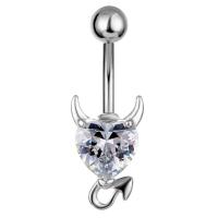 China Fashion Accessories Zircon Devil Heart Shaped Belly Ring Piercing Jewelry Q01591 for sale