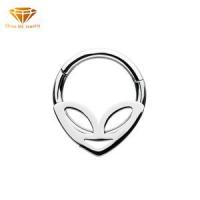 China Smiley Nose Ring Alien Interface Ring Nose Ring Stainless Steel Nose Nail Segment Hinged Ring Piercing Jewelry Sspr1101 for sale