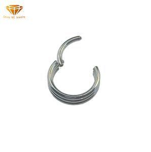 China New Style Nose Ring Stainless Steel Three-Coil Nose Ring Nose Nail Multifunctional Hinged Ring Sspr075 for sale