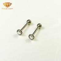 China 14G Stainless Steel Female Tongue Nail Single Head Flat Drill Female Thread Tongue Ring Personality 9-Color Piercing Tongue Nail 6mm Head Sspb8012 for sale