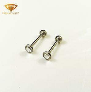 China 14G Stainless Steel Female Tongue Nail Single Head Flat Drill Female Thread Tongue Ring Personality 9-Color Piercing Tongue Nail 6mm Head Sspb8012 for sale