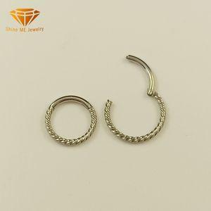 China Factory Supply Twist Stainless Steel Piercing Round Nose Ring Night Market Stall Hot Sale European and American Fashion Round Nose Ring Piercing Jewelry Ssp125 for sale