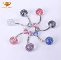 China Factory Direct Supply Acrylic Belly Piercing Jewelry Body Piercing Jewelry in Europe and America Acrylic Belly Nail Glitter Navel Ring Snr12 for sale