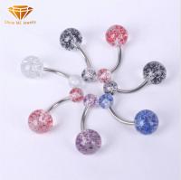 China Factory Direct Supply Acrylic Belly Piercing Jewelry Body Piercing Jewelry in Europe and America Acrylic Belly Nail Glitter Navel Ring Snr12 for sale