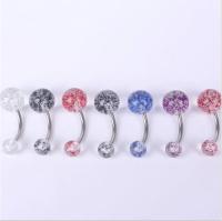 China Factory Direct Supply Acrylic Belly Piercing Jewelry Body Piercing Jewelry in Europe and America Acrylic Belly Nail Glitter Navel Ring Snr12 for sale