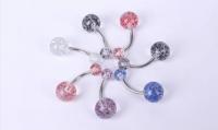 China Factory Direct Supply Acrylic Belly Piercing Jewelry Body Piercing Jewelry in Europe and America Acrylic Belly Nail Glitter Navel Ring Snr12 for sale