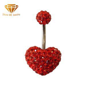 China Fashion Jewelry Heart Navel Buckle Body Piercing Jewelry European and American Style Stainless Steel Navel Nail Mud Zircon Navel Ring Sspq059 for sale