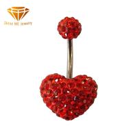 China Fashion Jewelry Heart Navel Buckle Body Piercing Jewelry European and American Style Stainless Steel Navel Nail Mud Zircon Navel Ring Sspq059 for sale