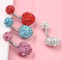 China Fashion Jewelry Heart Navel Buckle Body Piercing Jewelry European and American Style Stainless Steel Navel Nail Mud Zircon Navel Ring Sspq059 for sale