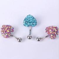 China Fashion Jewelry Heart Navel Buckle Body Piercing Jewelry European and American Style Stainless Steel Navel Nail Mud Zircon Navel Ring Sspq059 for sale