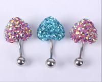 China Fashion Jewelry Heart Navel Buckle Body Piercing Jewelry European and American Style Stainless Steel Navel Nail Mud Zircon Navel Ring Sspq059 for sale