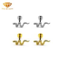 China Factory Direct Sales 316 Stainless Steel Jewelry Snake Shaped Internal Thread Lip Nail Amazon Hot New Ear Bone Nail Lip Nail Ssp0043 for sale