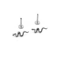 China Factory Direct Sales 316 Stainless Steel Jewelry Snake Shaped Internal Thread Lip Nail Amazon Hot New Ear Bone Nail Lip Nail Ssp0043 for sale