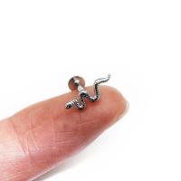China Factory Direct Sales 316 Stainless Steel Jewelry Snake Shaped Internal Thread Lip Nail Amazon Hot New Ear Bone Nail Lip Nail Ssp0043 for sale