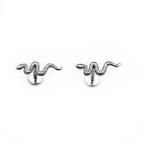 China Factory Direct Sales 316 Stainless Steel Jewelry Snake Shaped Internal Thread Lip Nail Amazon Hot New Ear Bone Nail Lip Nail Ssp0043 for sale