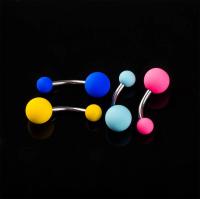 China Fashion Jewelry Navel Ring Hair Ball Belly Button Ring Acrylic Stainless Steel Body Piercing Umbilical Nail Snr13 for sale