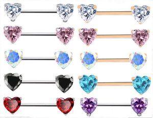 China 6mm Heart-Shaped Zircon Breast Nails Peach Heart Breast Ring Stainless Steel Nipple Ring Piercing Jewelry Ssp0813 for sale